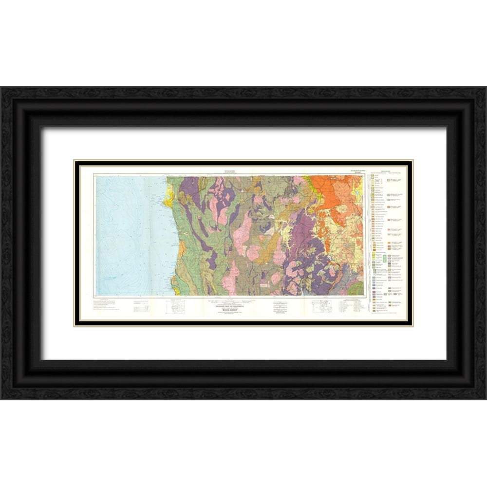 Strand 24x13 Black Ornate Wood Framed with Double Matting Museum Art ...