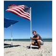 Strand Umbrella 9ft Adjustable White Coated Beach Flag Pole Holder ...