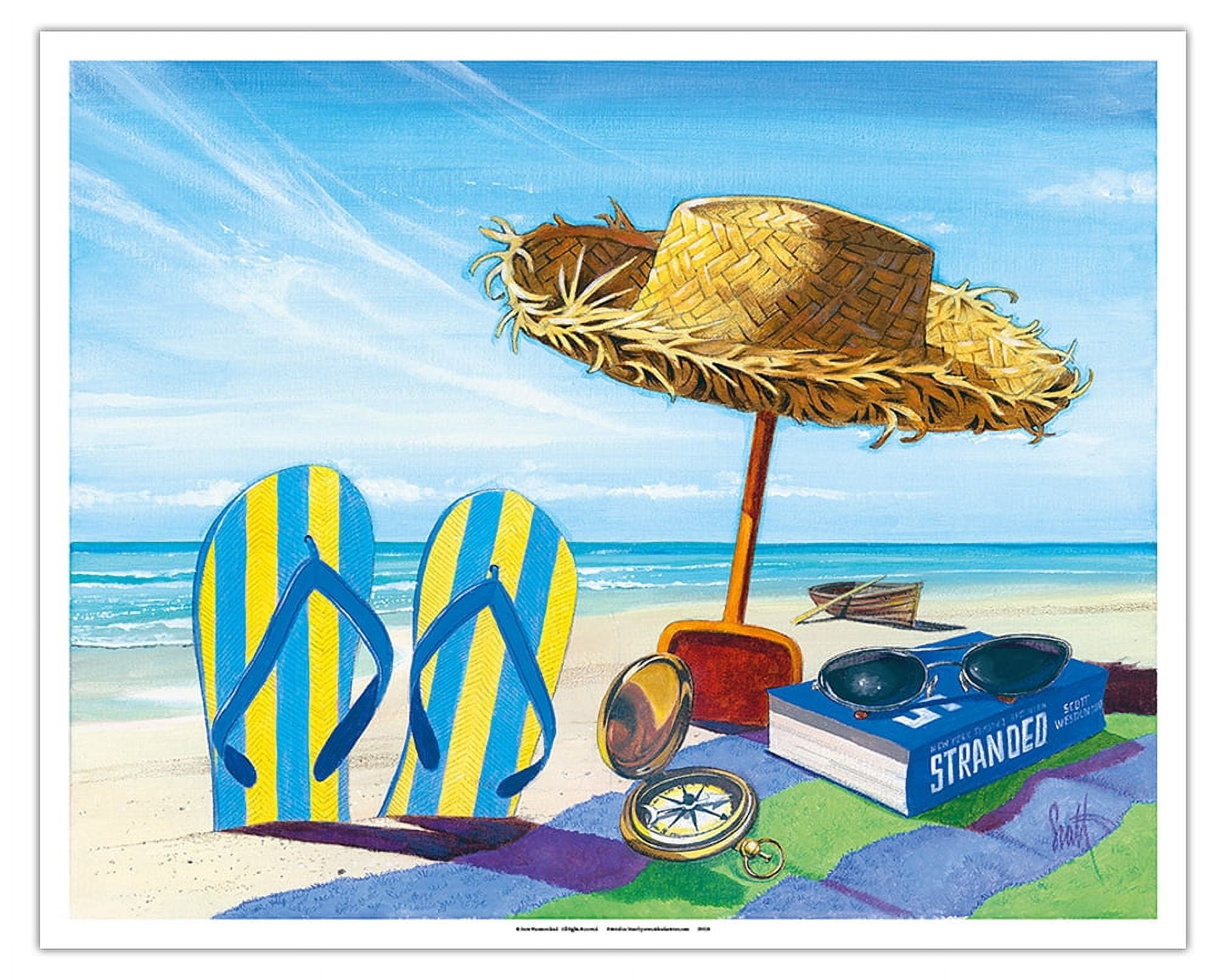 Stranded - Beach Going Necessities: Book Straw Hat Sunglasses Beach ...
