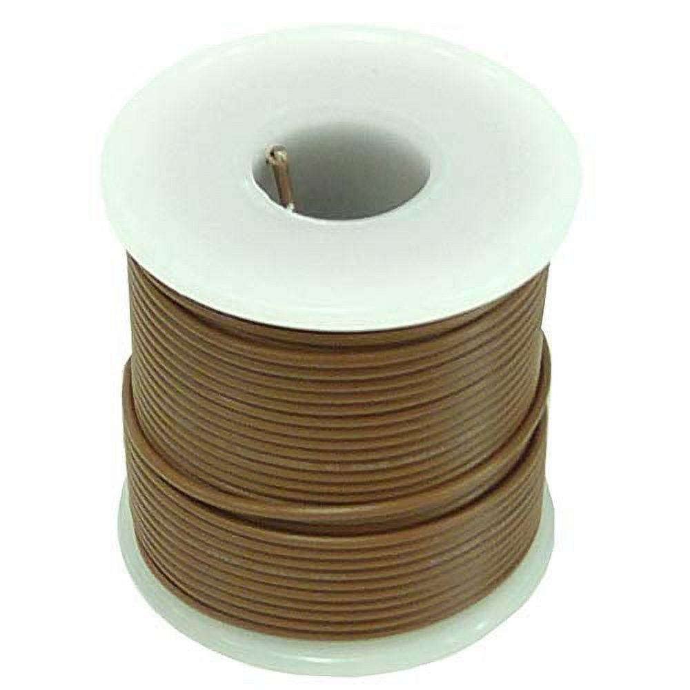 100 Feet Brown 22 Gauge Stranded Hook-Up Wire, Tinned Copper, PVC ...