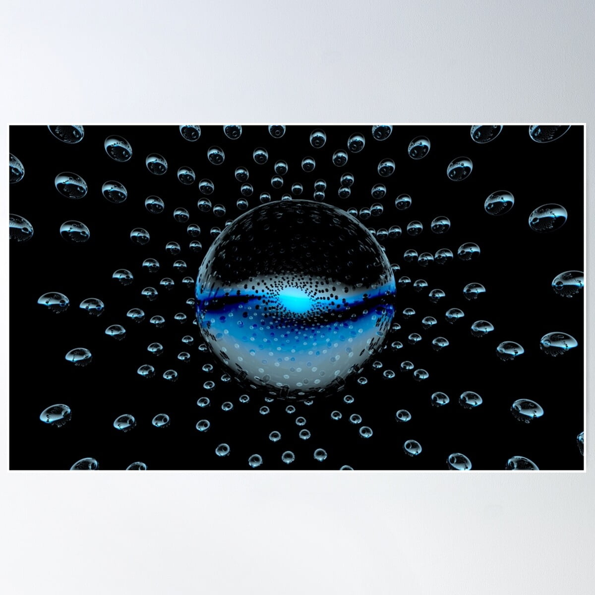 Strange Blue Alien Orbs Moving Through Space In A Future Universe ...