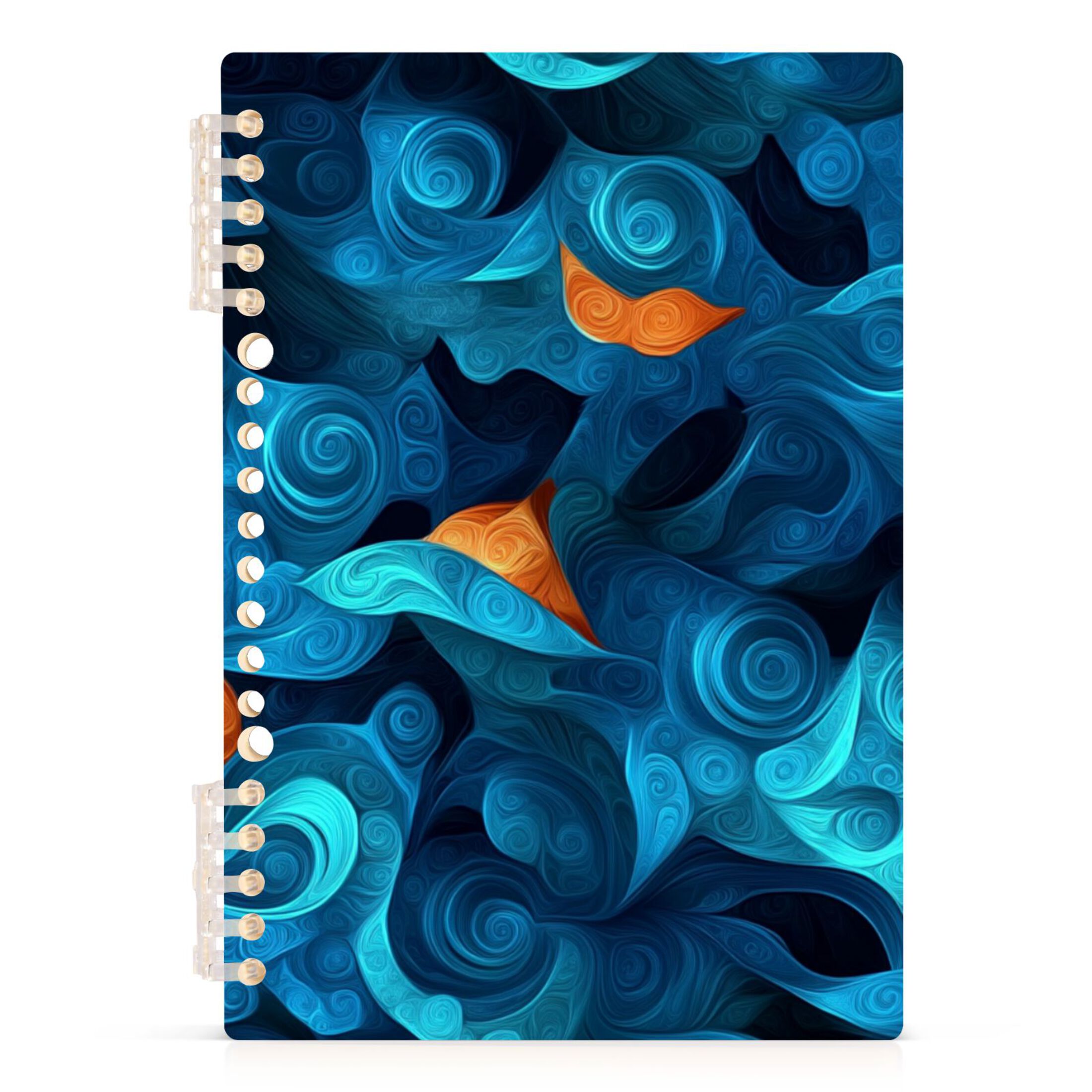 Strange Blue Shapes Lined Spiral Journal Notebook 60 Pages A5 College Ruled Journals for Writing ...