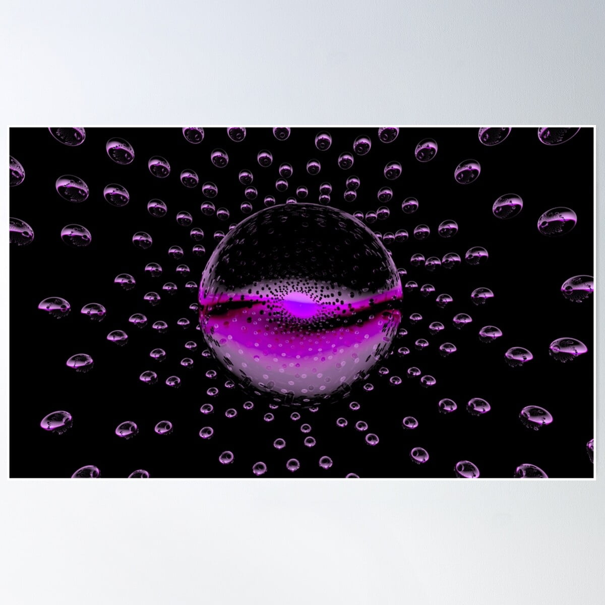 Strange Pink Alien Orbs Moving Through Space In A Future Universe ...