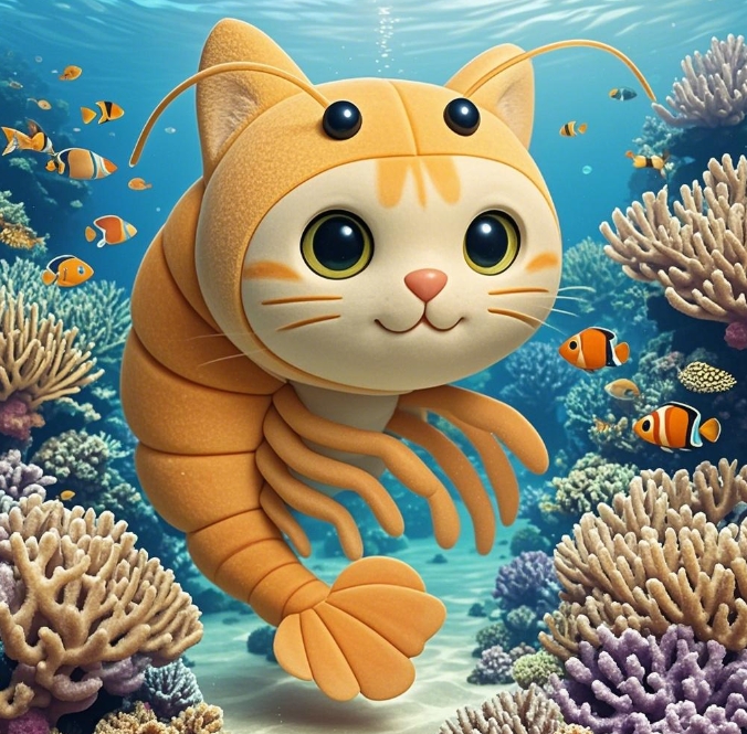 Strange Plush Lobster Cat Hybrid Plush Adorable Bizarre Fusion Stuffed ...
