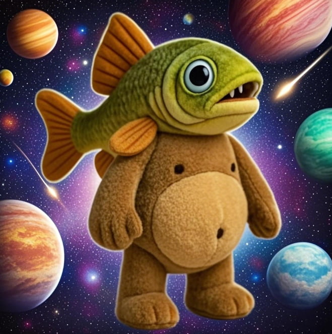Strange Plush Mutant Fish Bear Hybrid Plush Sci Fi Lab Experiment ...