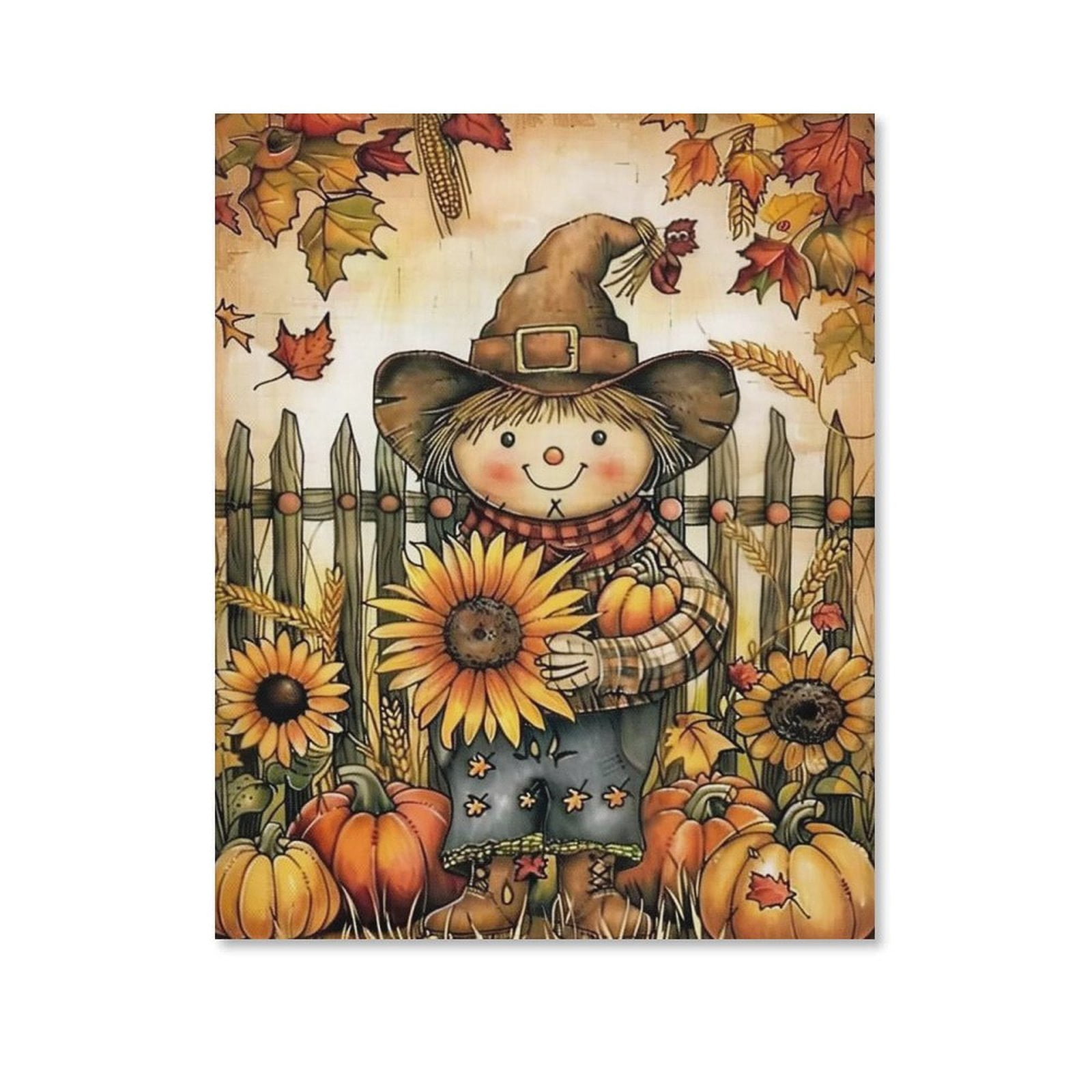 Strange Scarecrow ,Thanksgiving Day Art Poster Canvas- Perfect for Wall ...