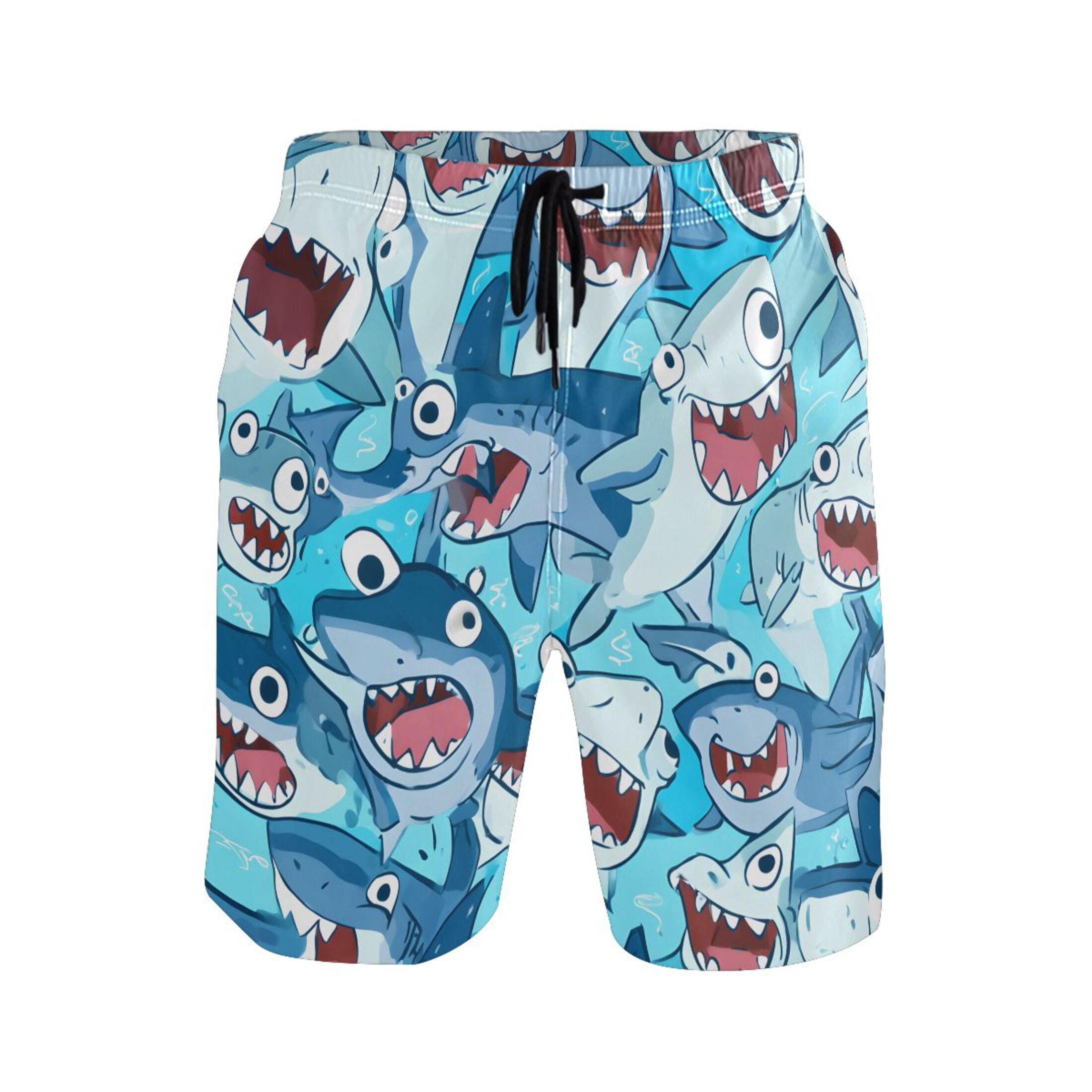 Strange Shark Mens Swim Trunks Quick Dry Board Shorts Breathable Fit ...
