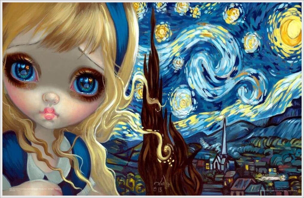 Strangeling - Alice in the Starry Night Mini Poster 17.5" x 11.5 ...