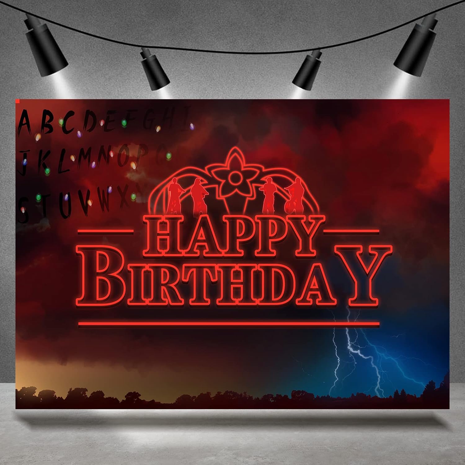 Stranger Birthday Backdrop Lightning Photography Background Monster ...
