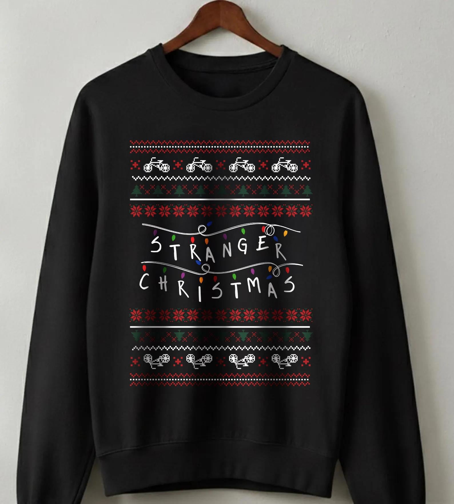Stranger Christmas Sweater | Stranger Lights Holiday Jumper| Bike Ugly Sweater | Retro 80s TV ...