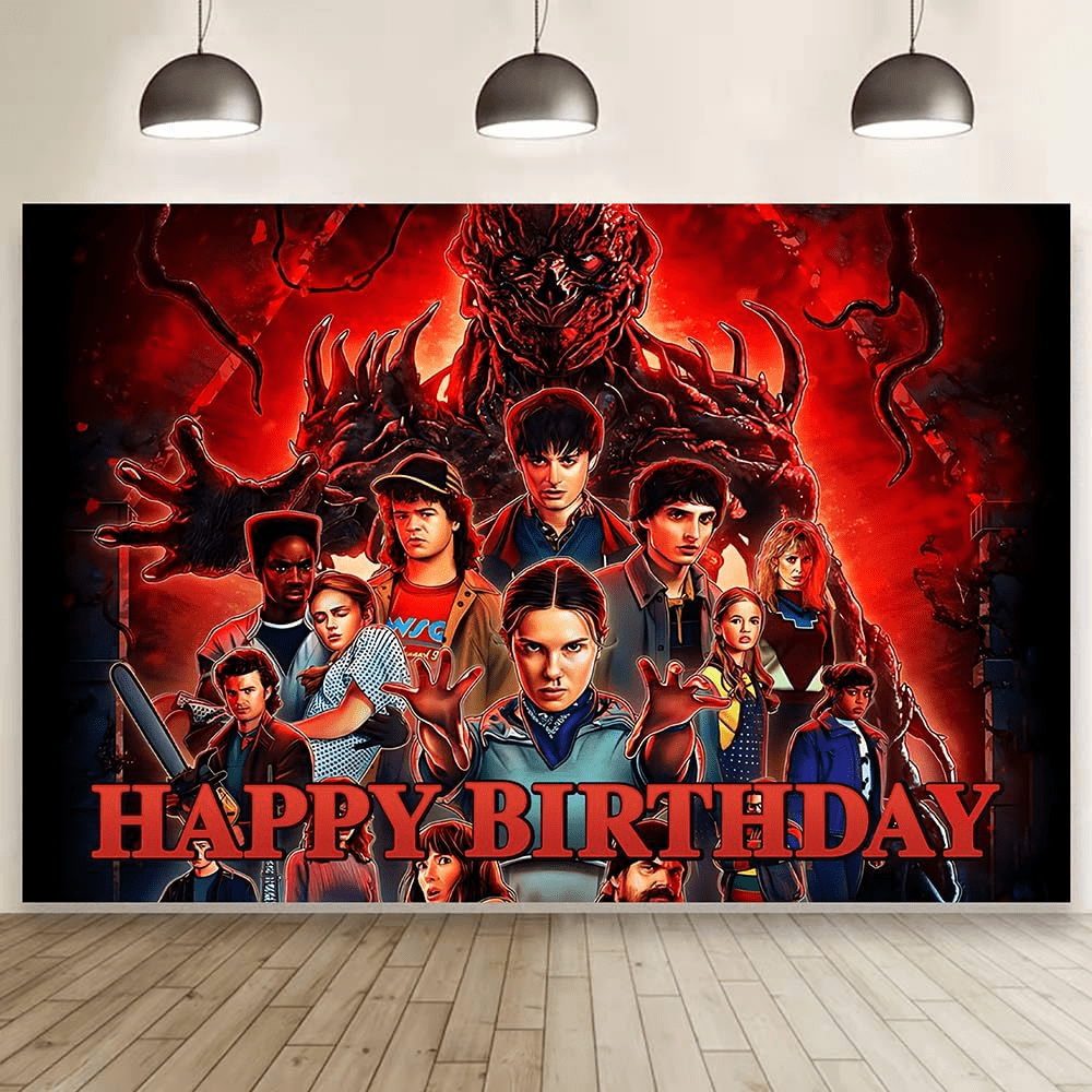 Stranger Season 5 Things Birthday Decorations Background cloth ...