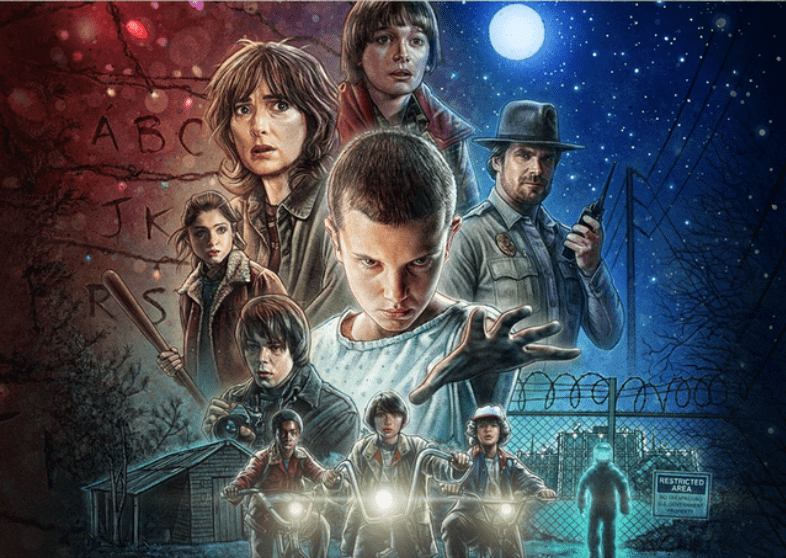 Stranger T-things Birthday Party Theme Background Banner Lights ...