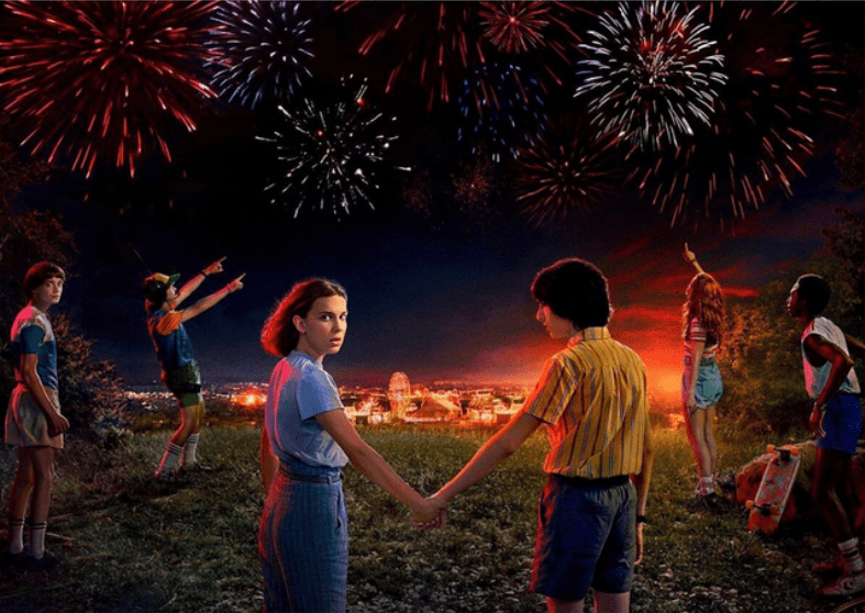 Stranger T-things Birthday Party Theme Background Banner Lights ...