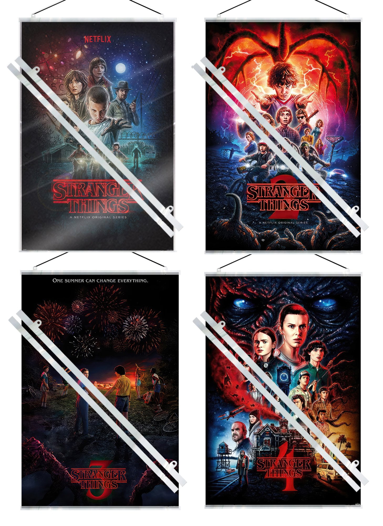 Stranger Things 1, 2, 3 & 4 - 4 Piece TV Show Poster Set (Regular ...