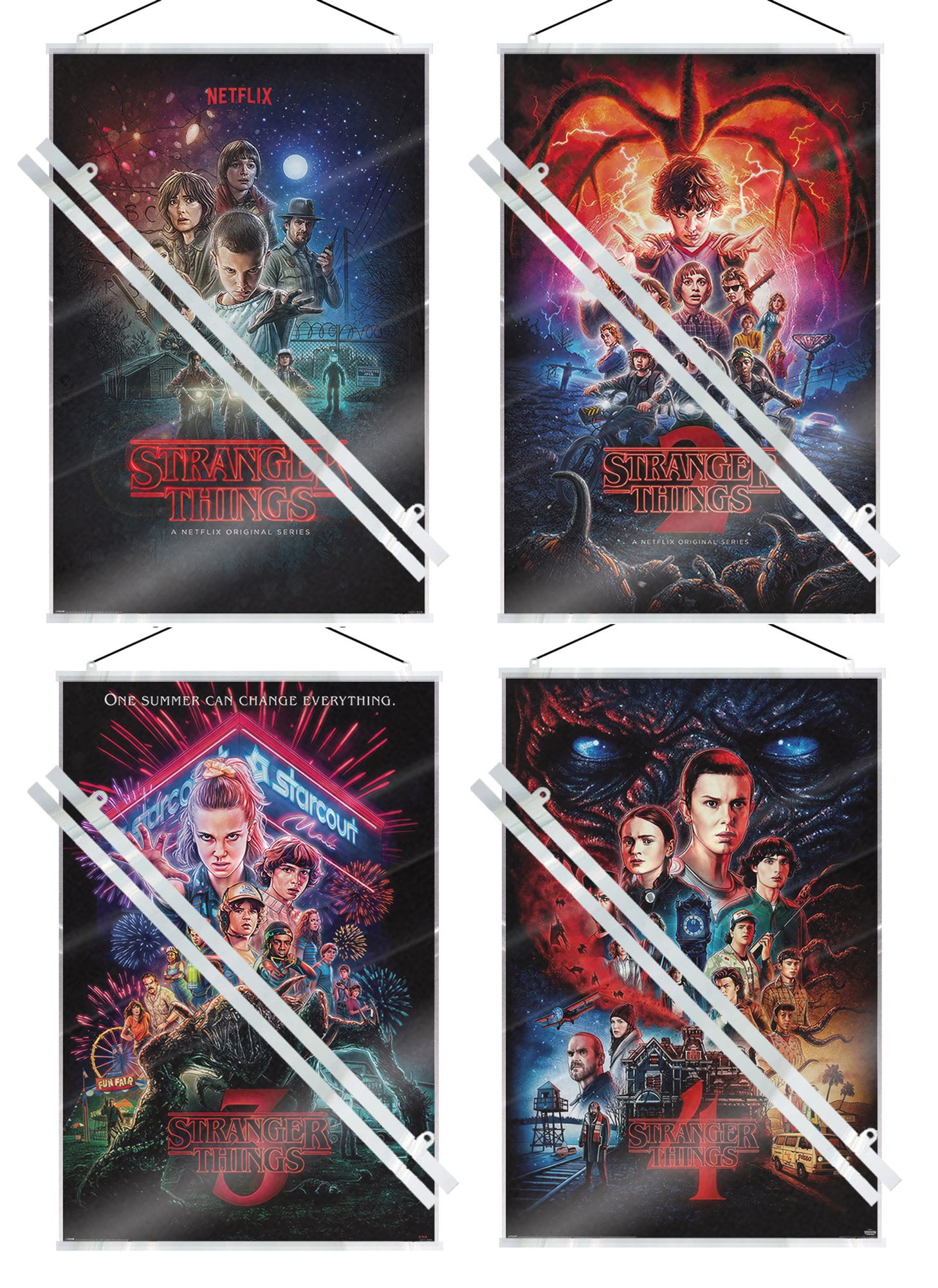 Stranger Things 1, 2, 3 & 4 - 4 Piece TV Show Poster Set (Regular ...