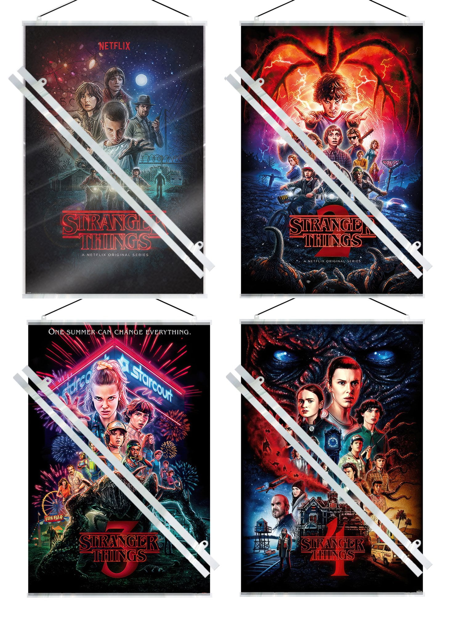 Stranger Things 1, 2, 3 & 4 - 4 Piece TV Show Poster Set (Regular ...