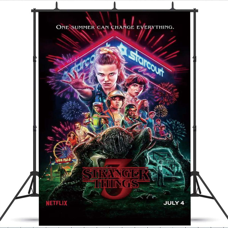 Stranger Things Birthday Party Supplies Banner Backdrop Background ...