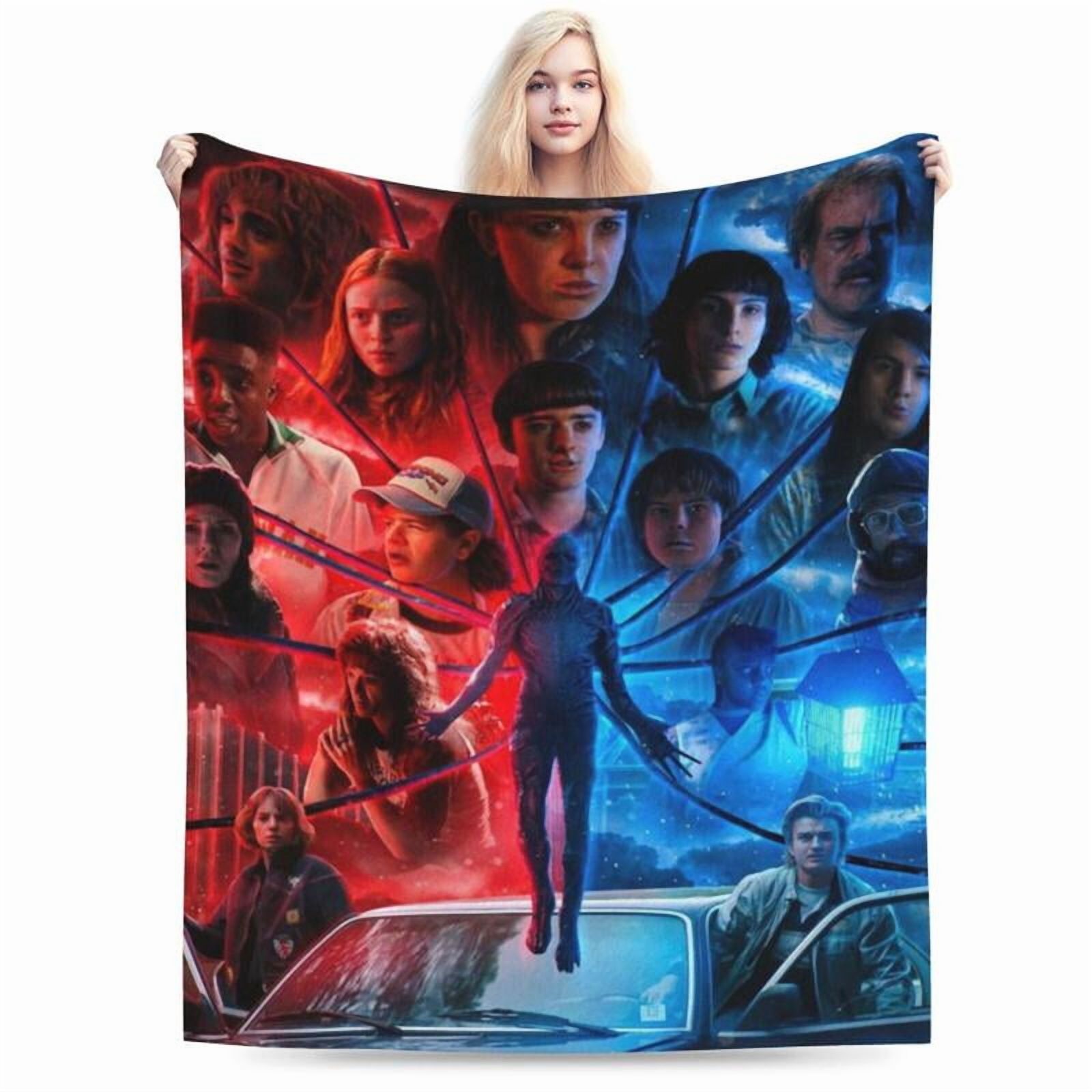 Stranger The Things Blanke TV Show Flannel Blanket Iconic Suspenseful ...