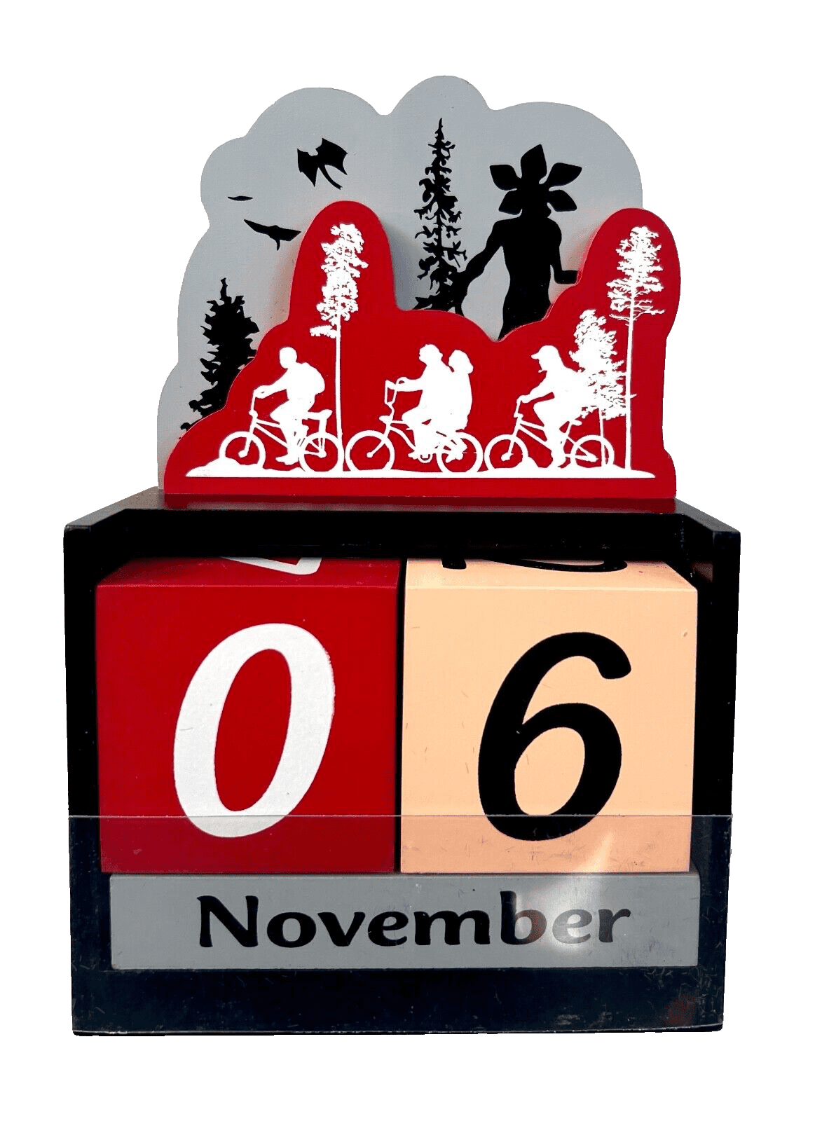 Stranger Things Block Calendar Perpetual Wood Dice Calendar Desk ...