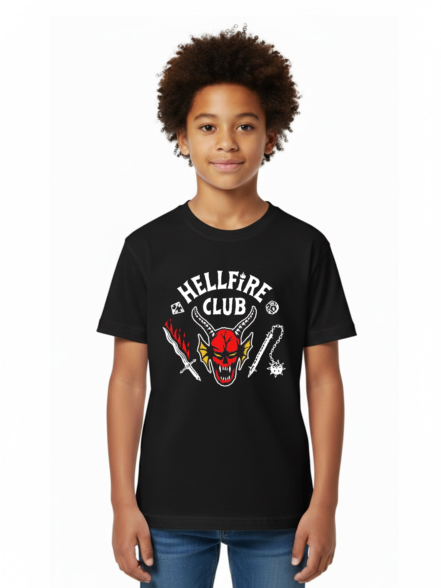 Stranger Things, Boys' & Big Boys' Graphic Tee, Hellfire Club, Sizes 4 ...