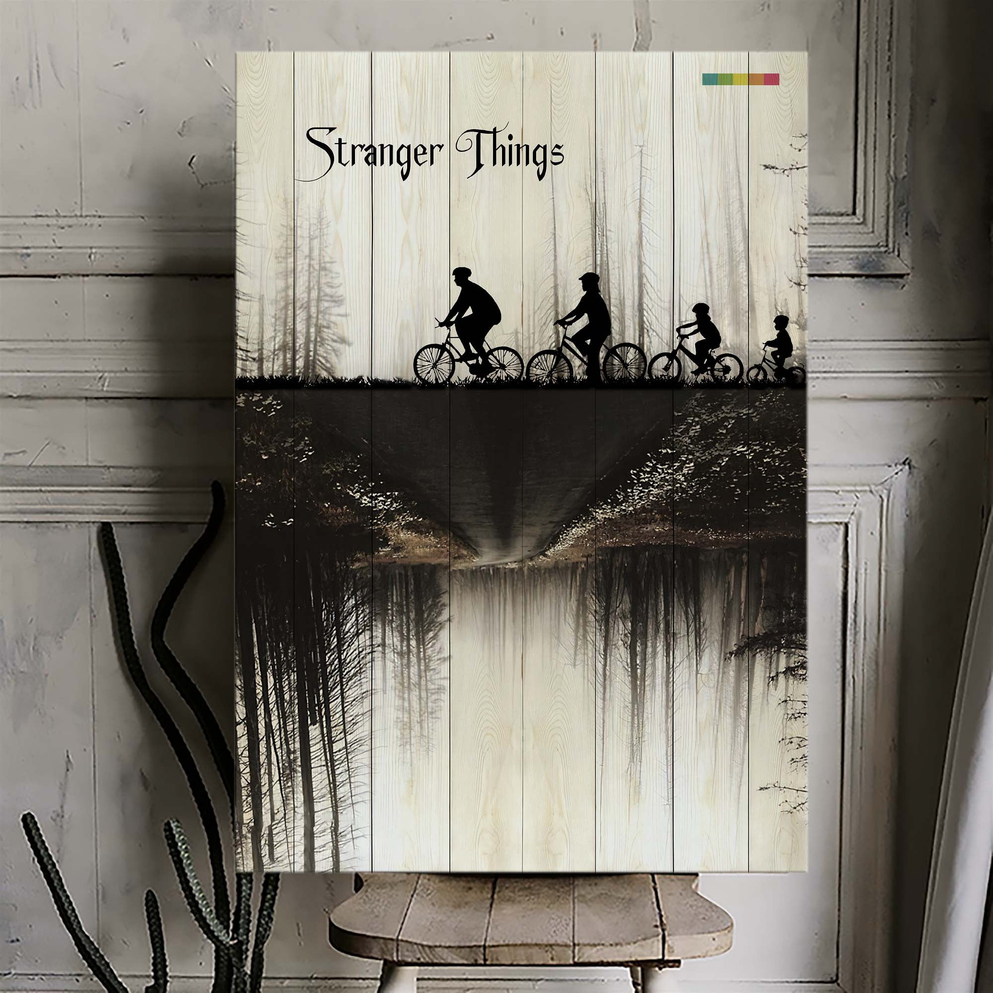 Stranger Things Canvas Wall Art – Retro 80s TV Show Poster Print – Sci ...