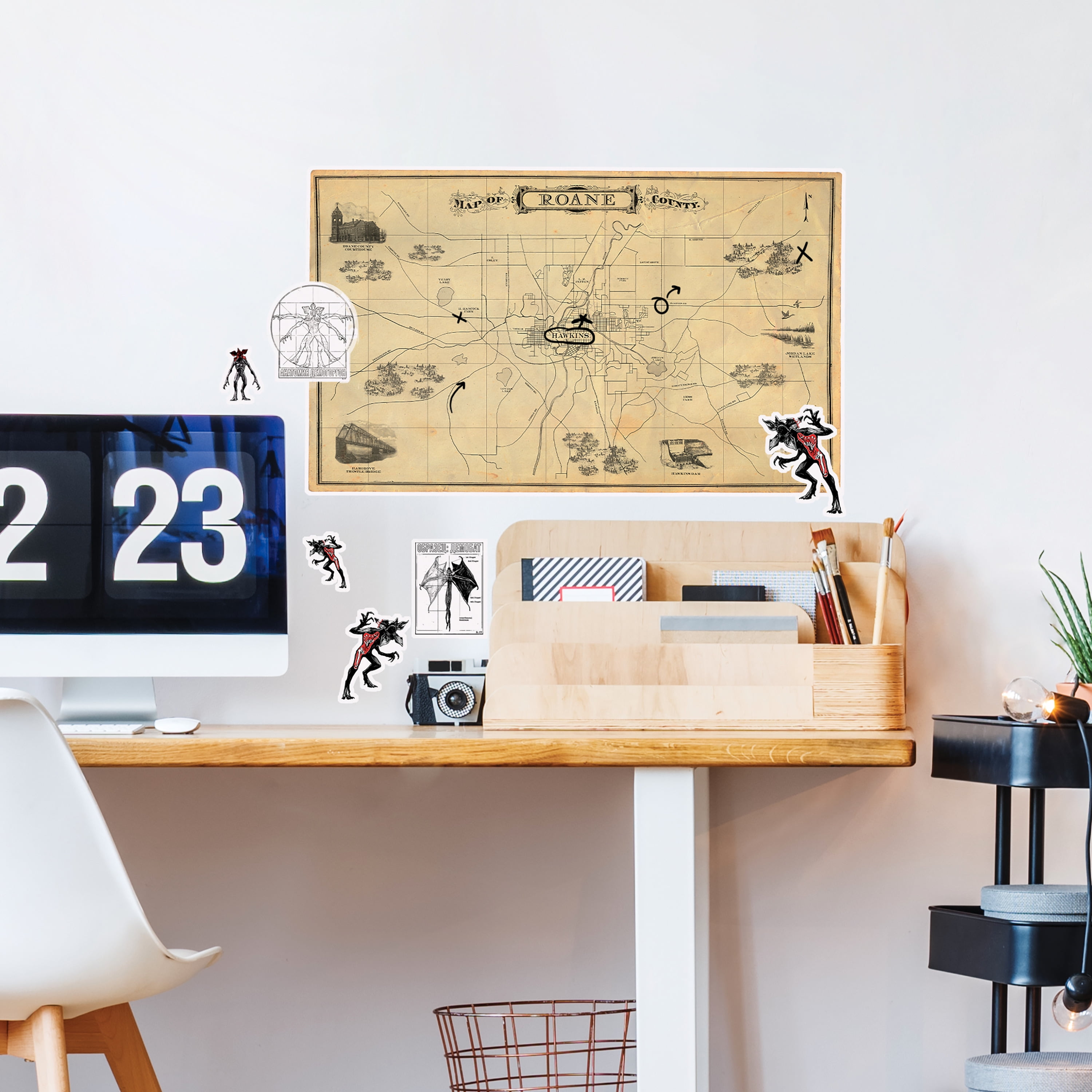 Stranger Things Dry Erase Hawkins Map Peel And Stick Giant Wall Decal ...