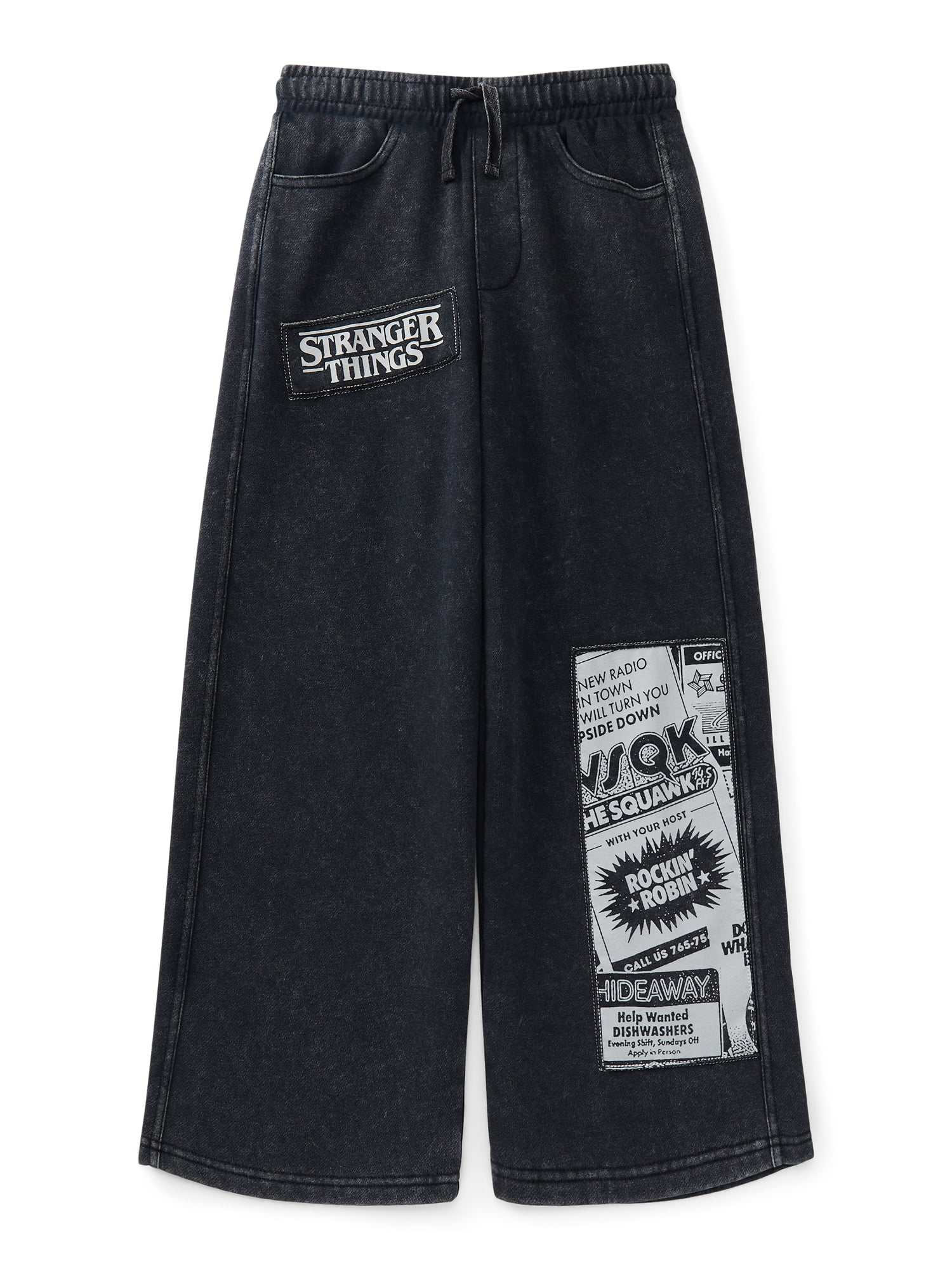 Netflix Stranger Things Girls Graphic French Terry Pants with Denim ...