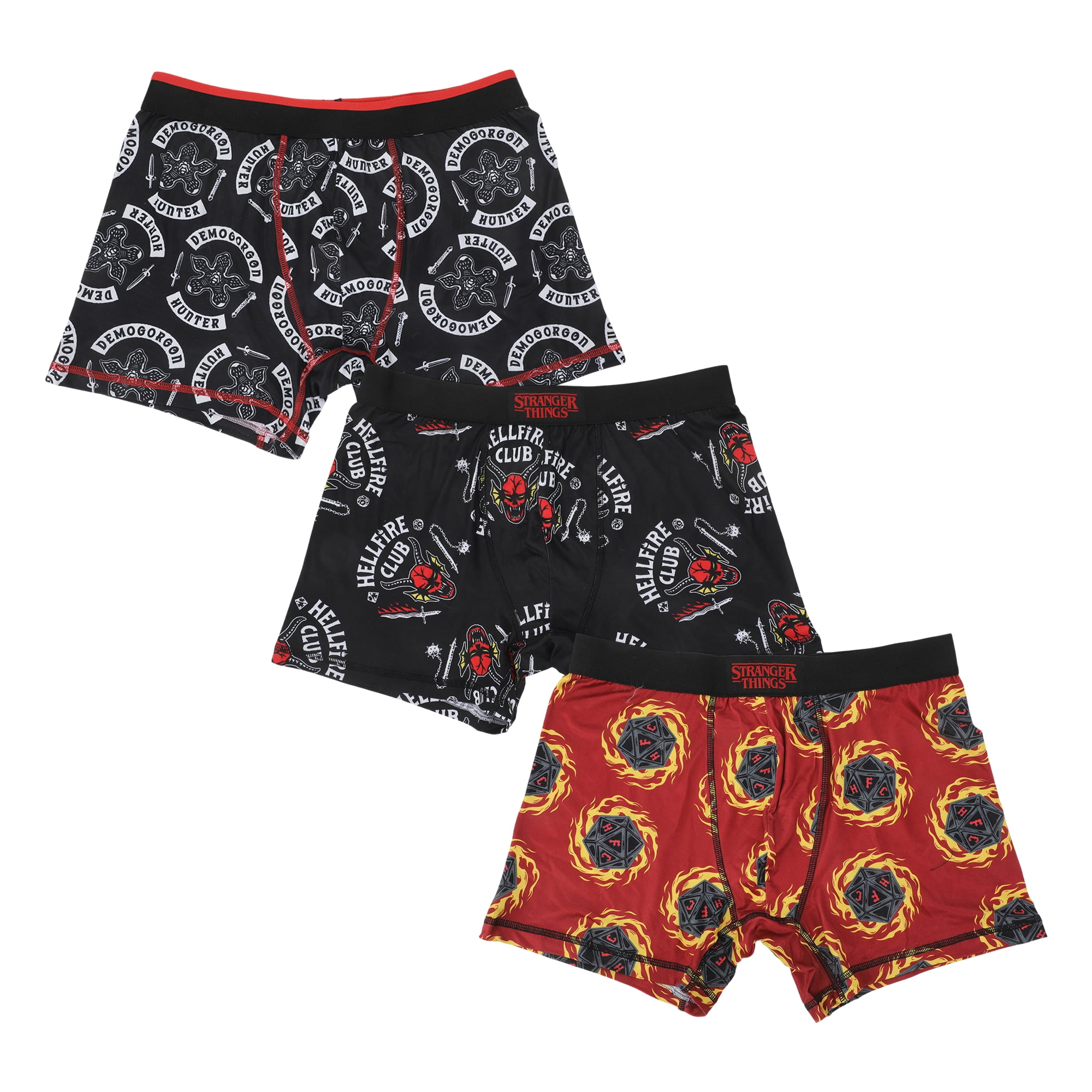 Stranger Things Hellfire Club Men's 3-Pack Boxer Briefs-Medium ...