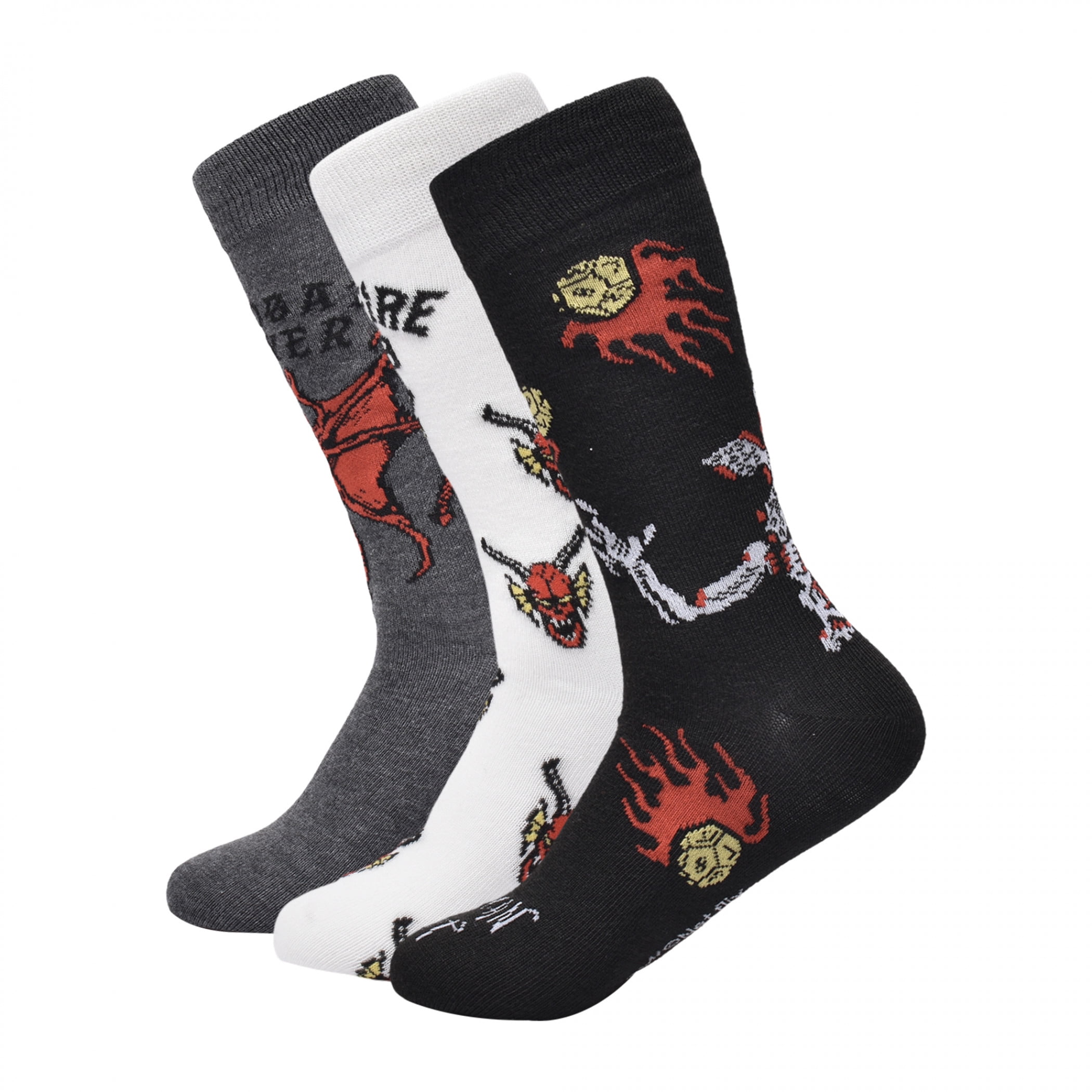 Stranger Things Hellfire Club Symbols Crew Socks 3-Pair Box Set ...