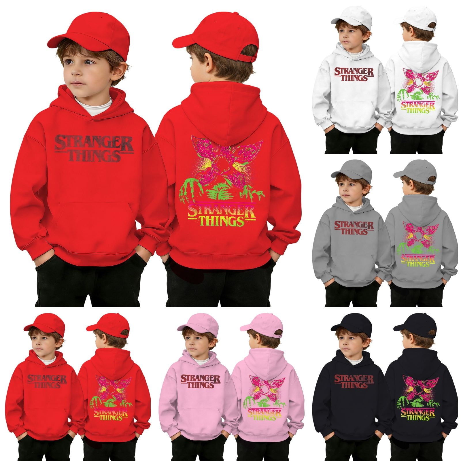 Stranger'' Things Hoodie for Boys, Warm Sweatshirt, Kangaroo Pocket ...