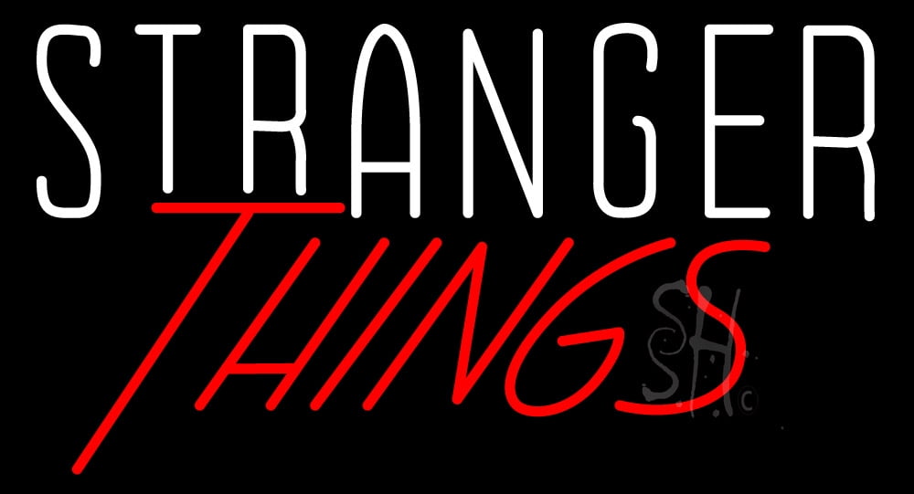 Stranger Things LED Neon Sign 20 x 37 - inches, Black Square Cut ...