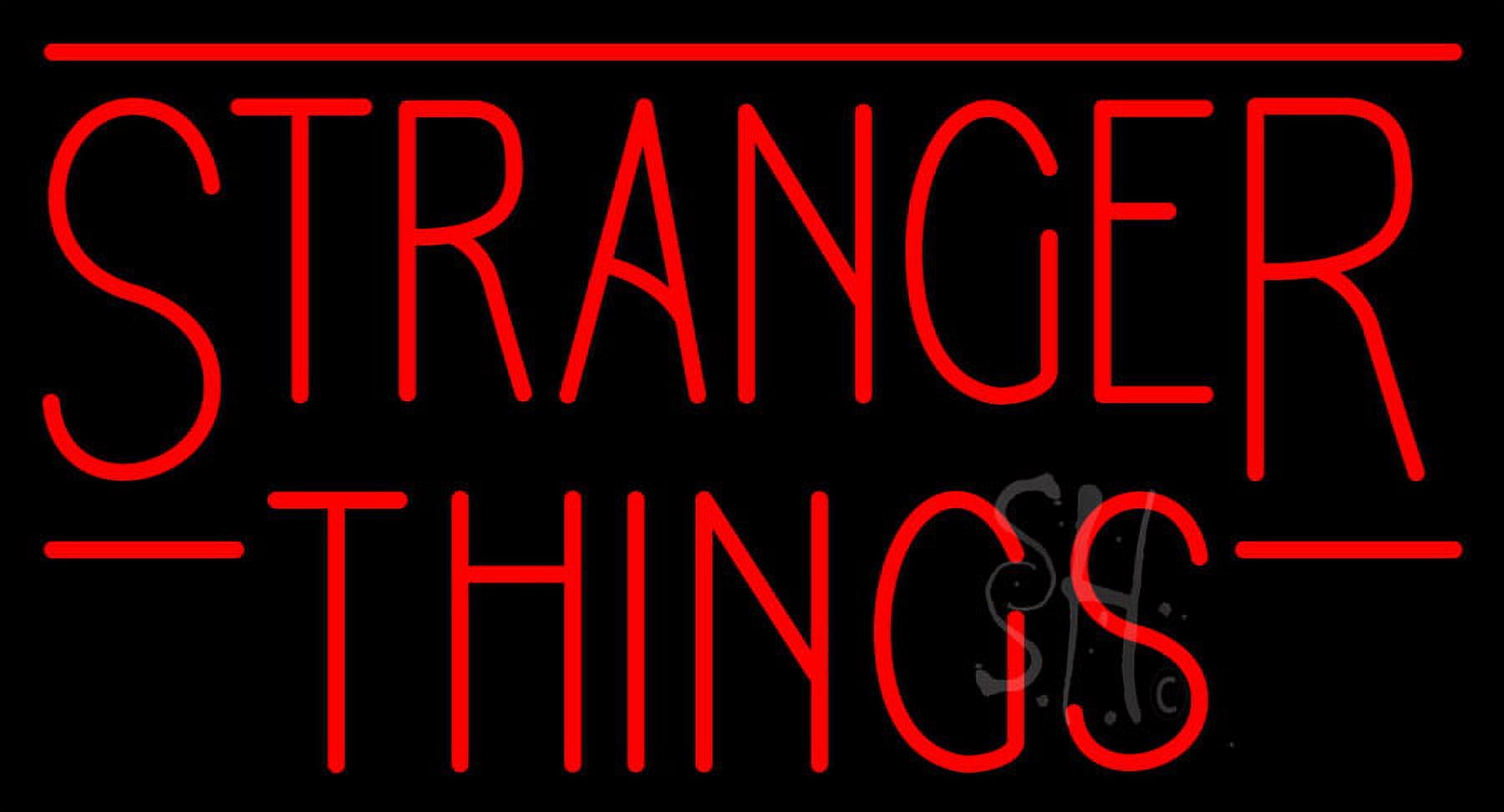 Stranger Things Logo LED Neon Sign 13 x 24 - inches, Black Square Cut ...