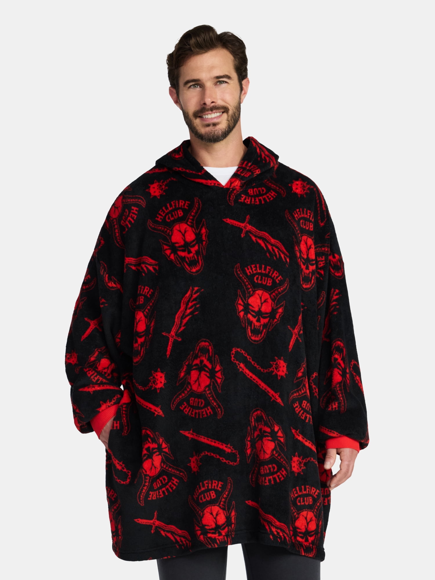 Netflix Stranger Things Men's and Big Men's Oversized Graphic Hooded ...