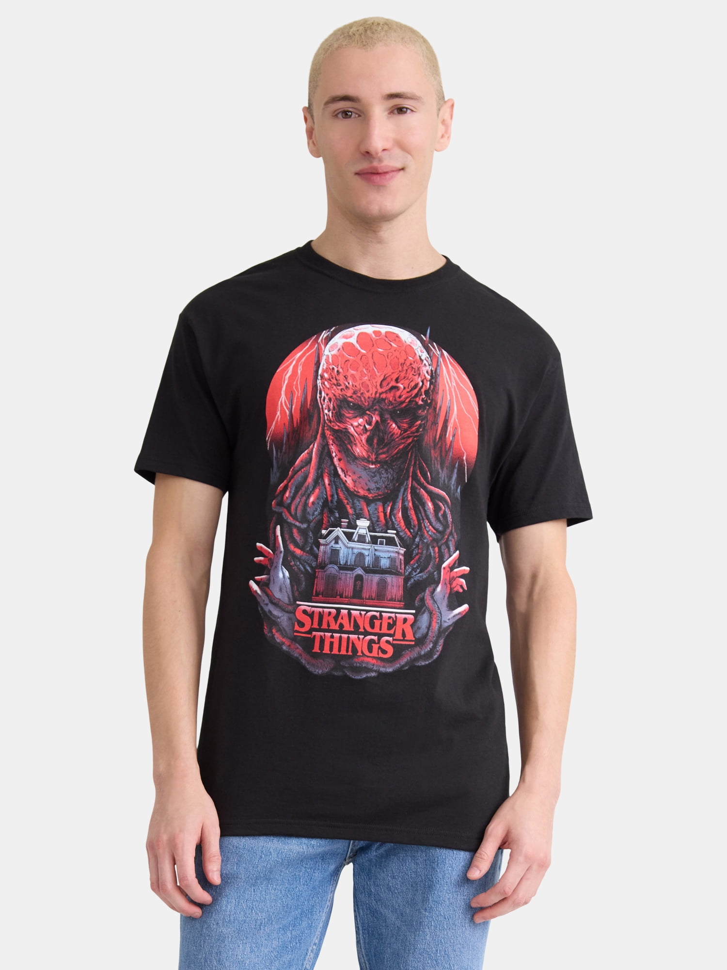 Stranger Things Men's and Big Men's Cotton Vecna Graphic Tee, Sizes S ...