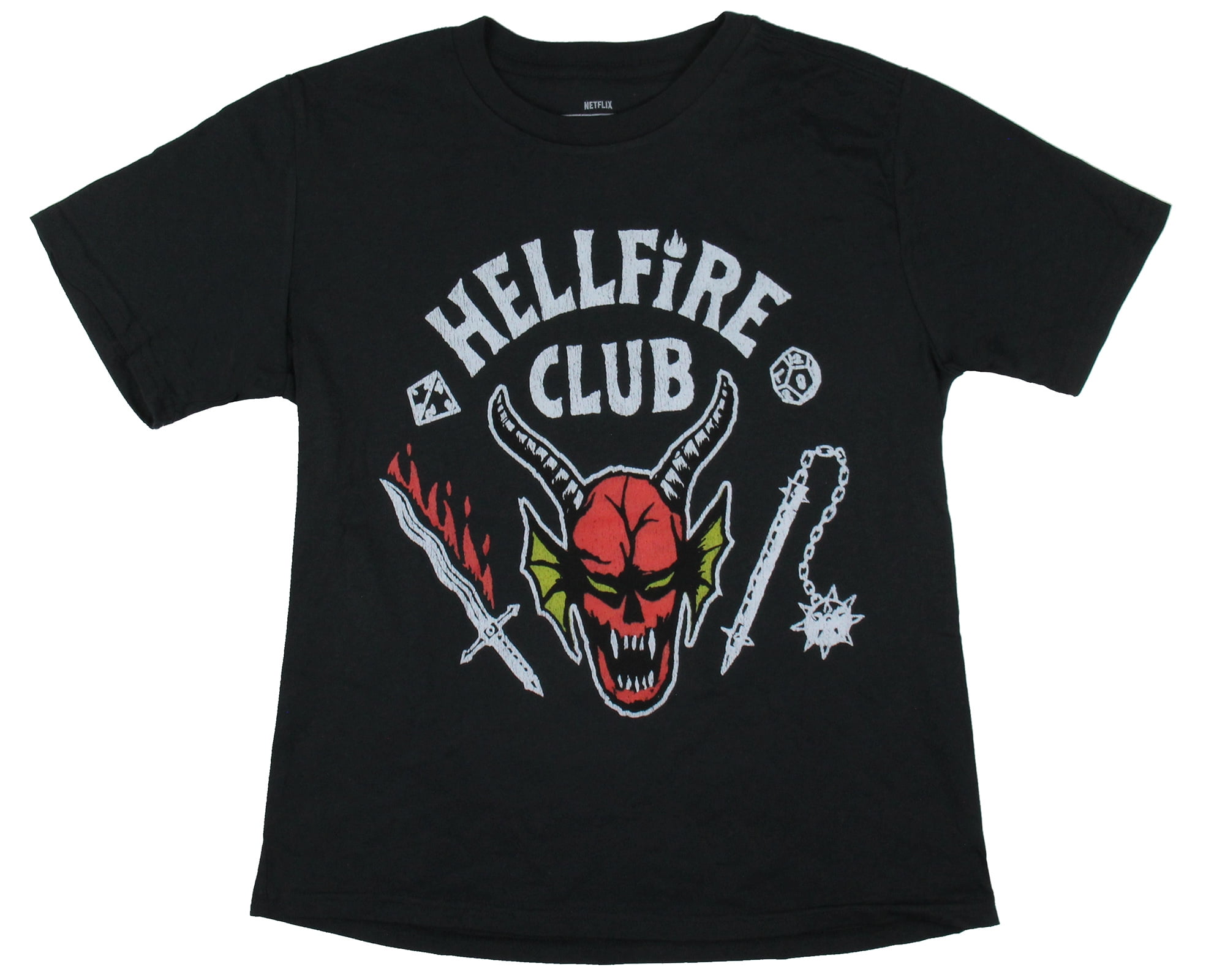 Stranger Things Men's Hellfire Club Red Devil Logo Adult Short Sleeve ...
