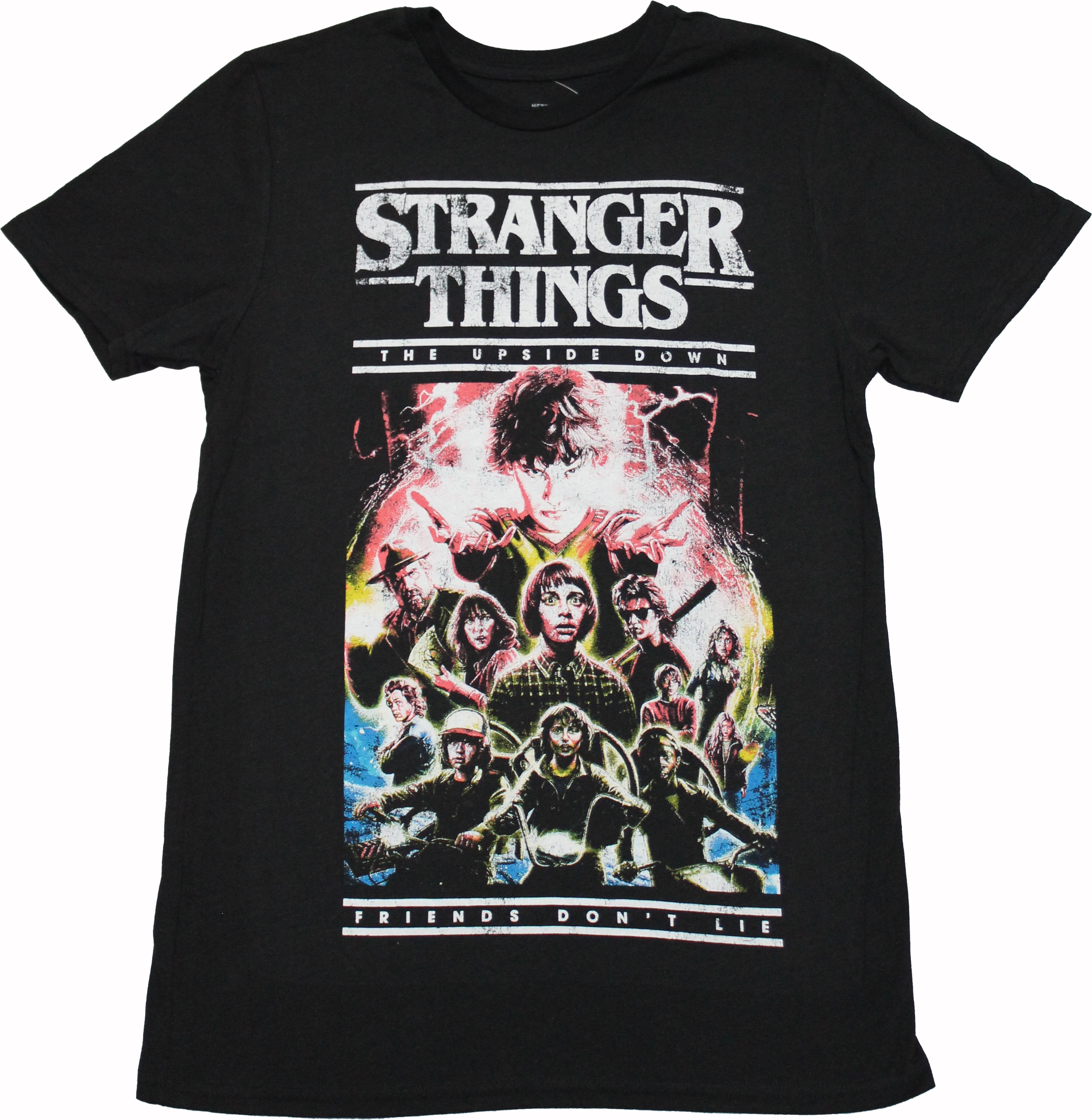 Stranger Things Mens T-Shirt - The Upside Down Stylized Distressed ...