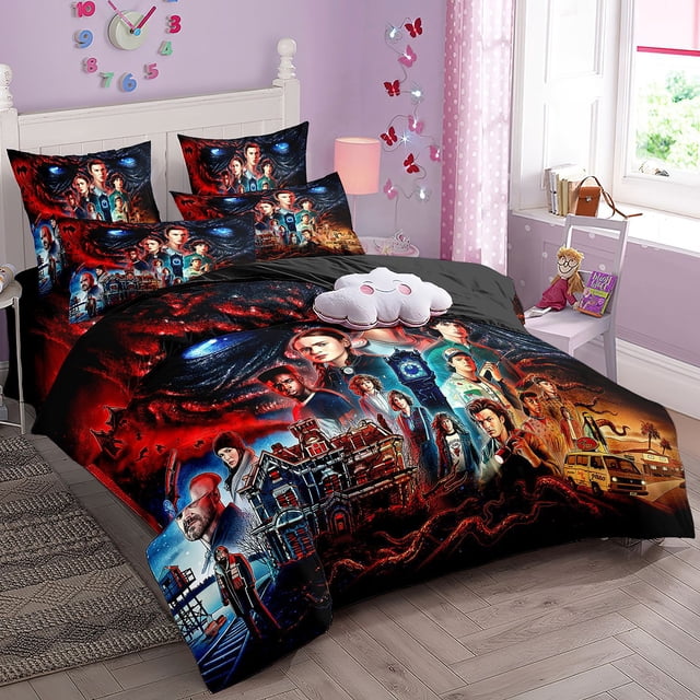 Stranger Things Quilt Set 3-piece 3D printed cartoon anime bed ...