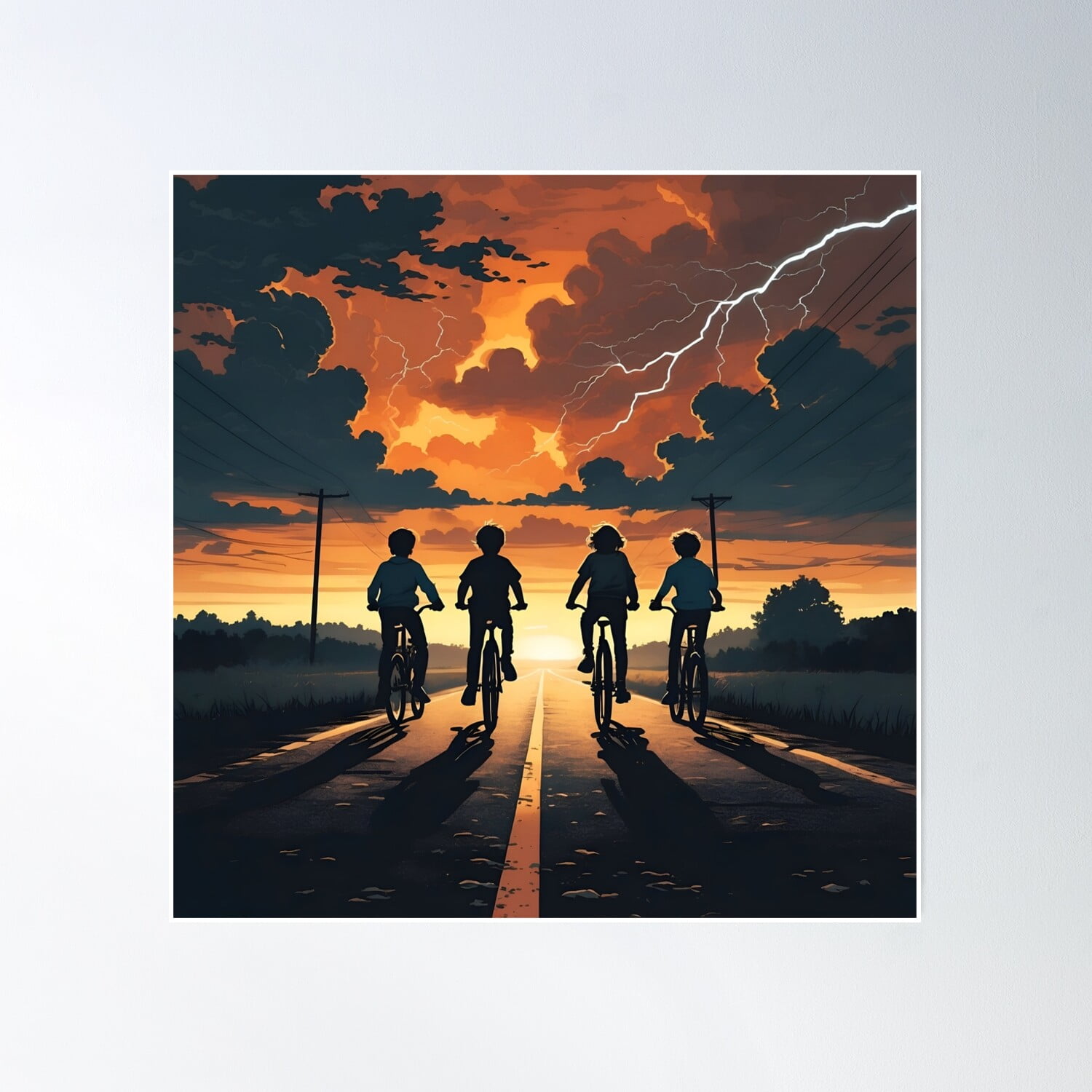 Stranger Things – Ride Into The Darkness Poster Wall Art, Modern Wall ...
