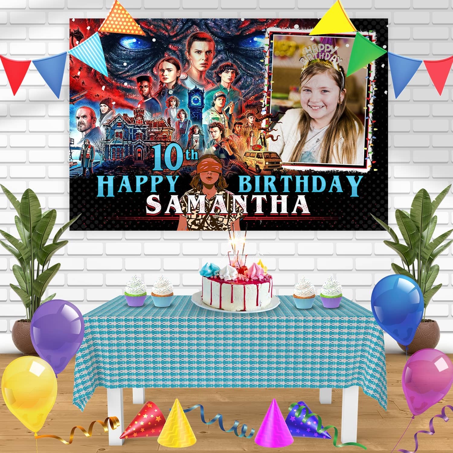Stranger Things Season 4 Frame Birthday Banner Personalized Party ...