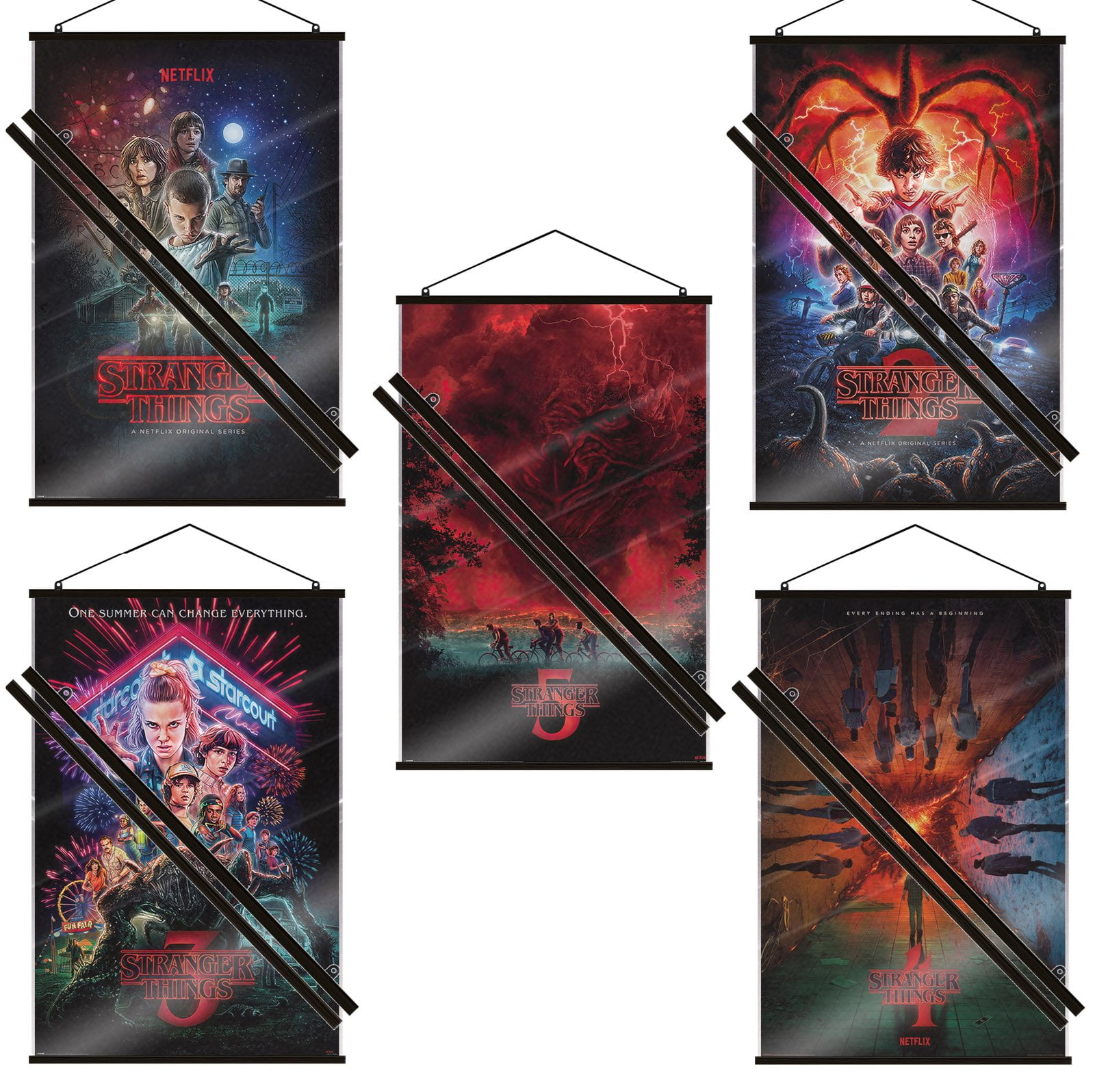 Stranger Things - Seasons 1, 2, 3, 4 & 5 - TV Show Poster Set (Regular ...