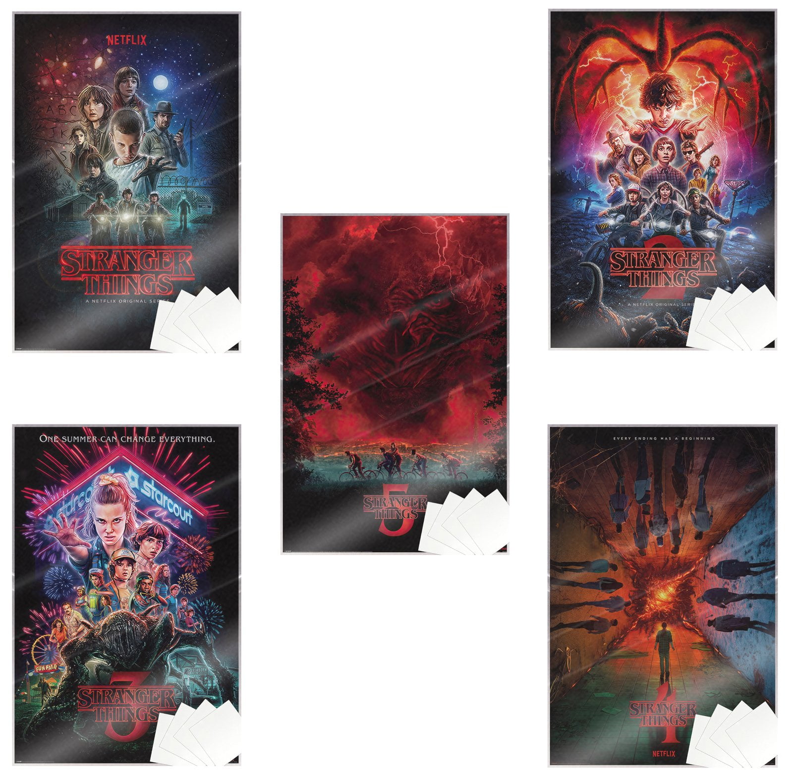 Stranger Things - Seasons 1, 2, 3, 4 & 5 - TV Show Poster Set (Regular ...