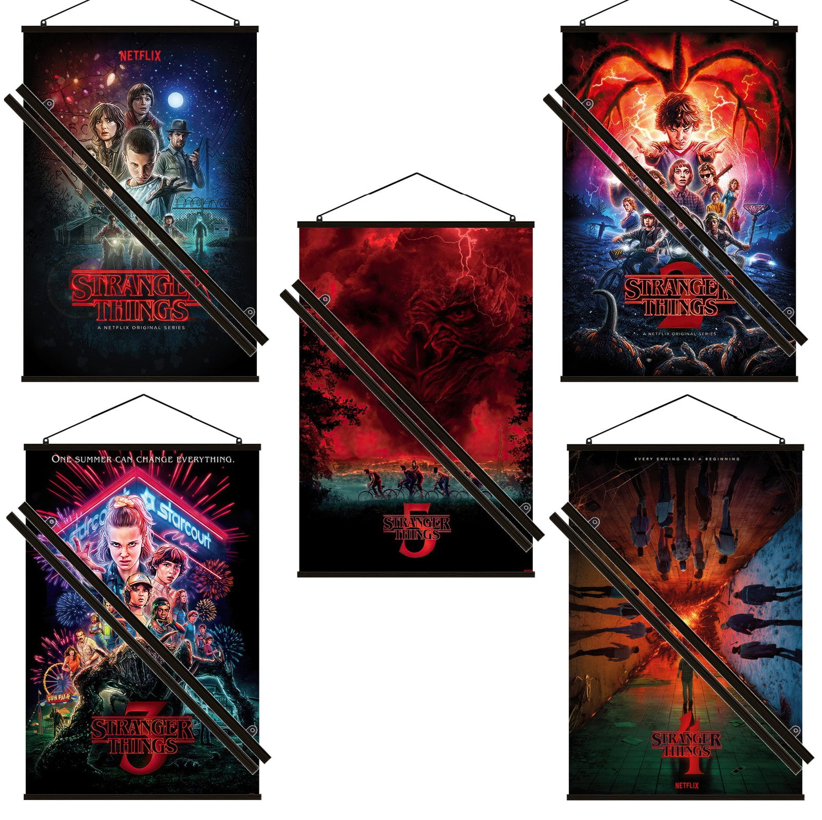 Stranger Things - Seasons 1, 2, 3, 4 & 5 - TV Show Poster Set (Regular ...