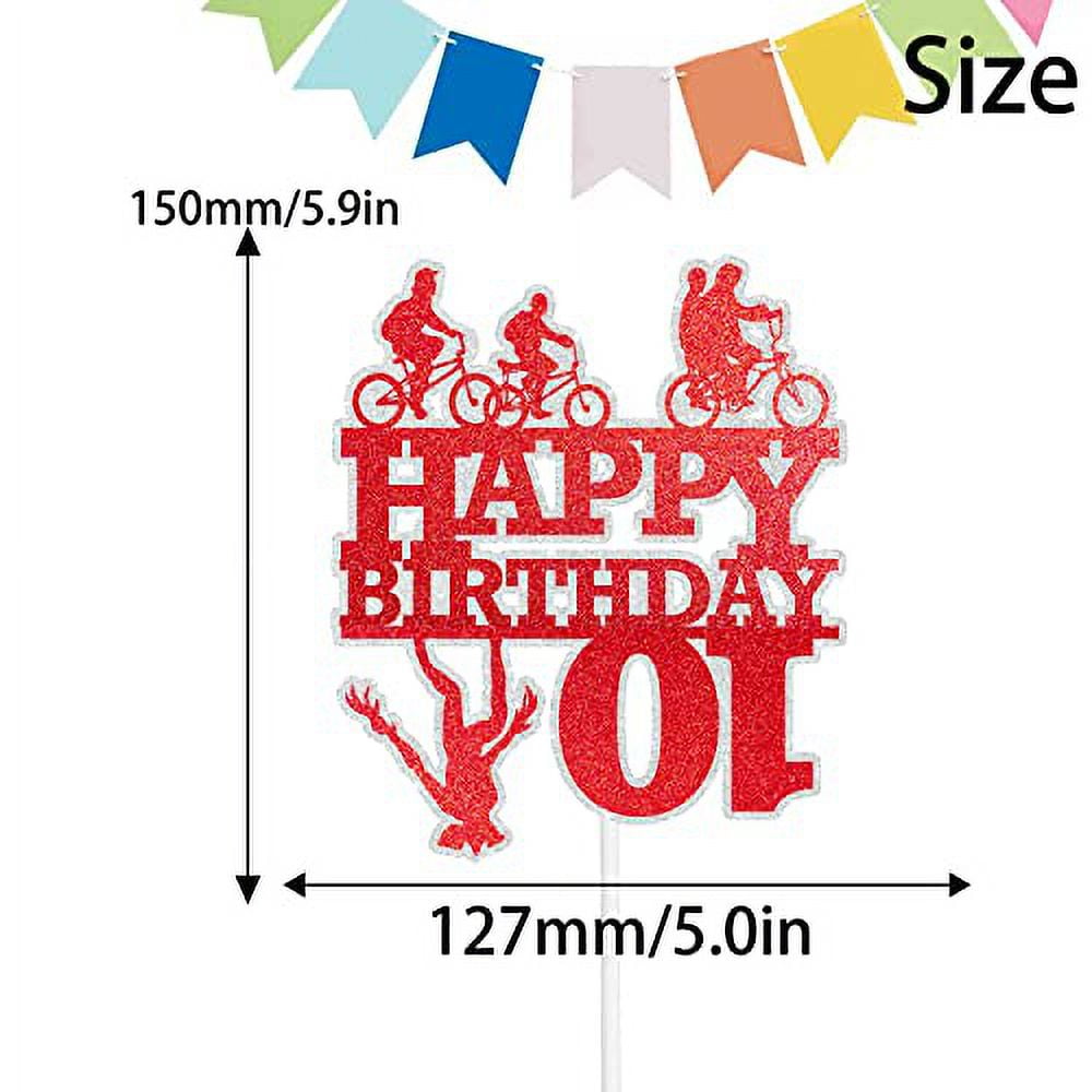 Stranger Things Theme 10th Happy Birthday Cake Topper Set - Perfect ...