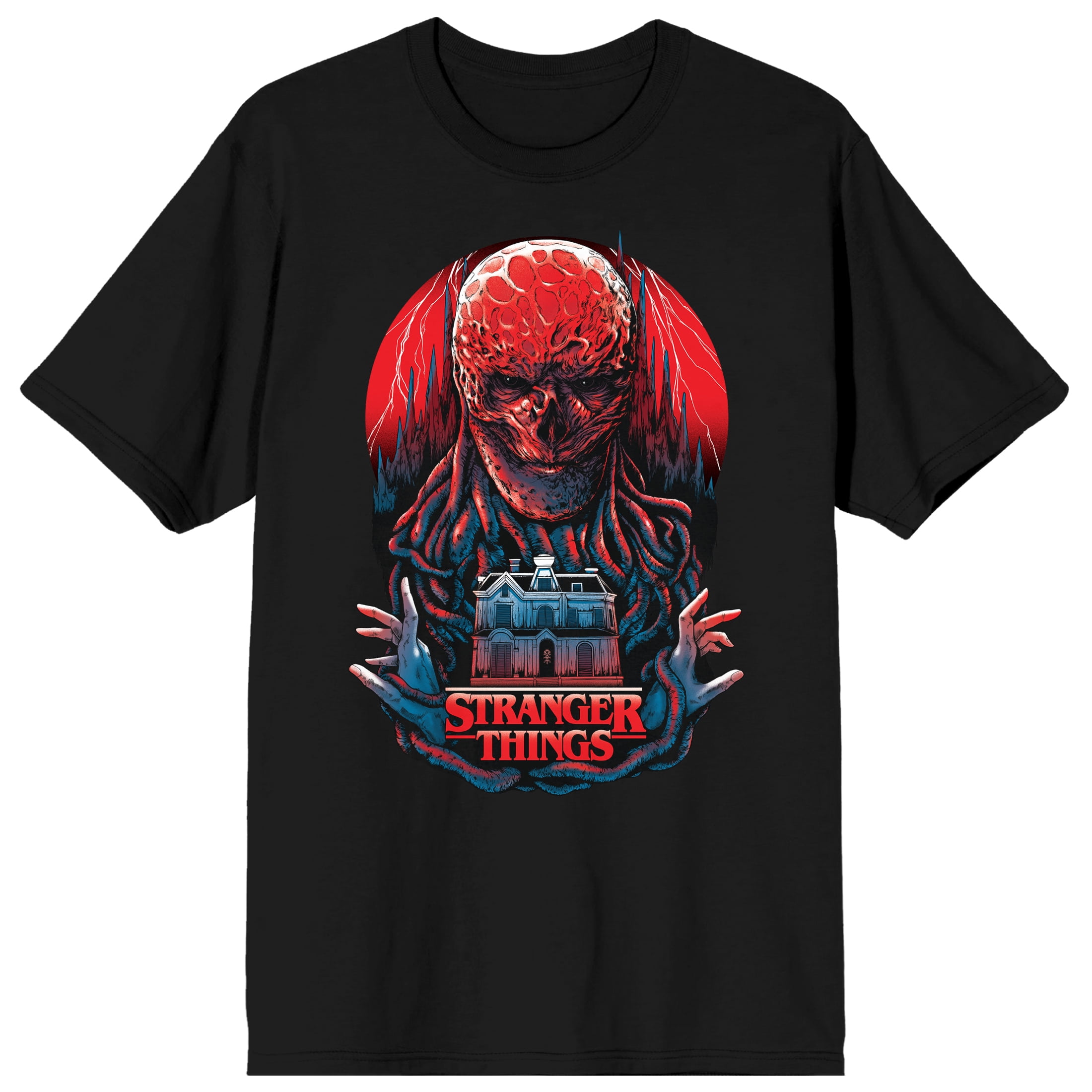 Stranger Things Vecna Haunted House Men's Black Crew Neck Short Sleeve ...