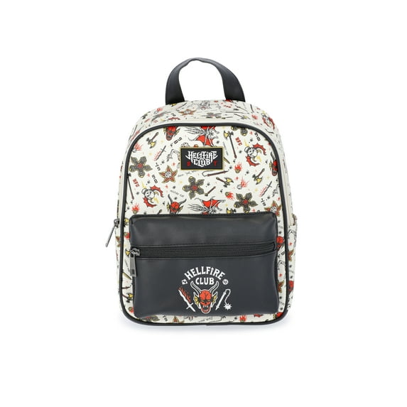 Netflix Stranger Things Hellfire Club Women's 10.5" Mini Backpack, Black/White - Walmart.com