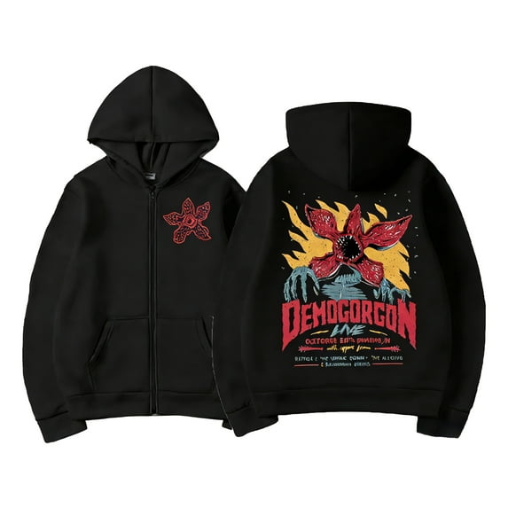 Stranger`things Retro Video Game Themed Demogorgon Kids Hooded Zip Up ...