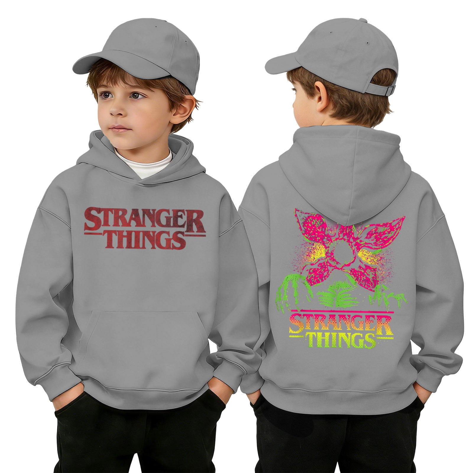 Stranger`things Retro Video Game Themed Demogorgon Kids Pullover Hoodie ...
