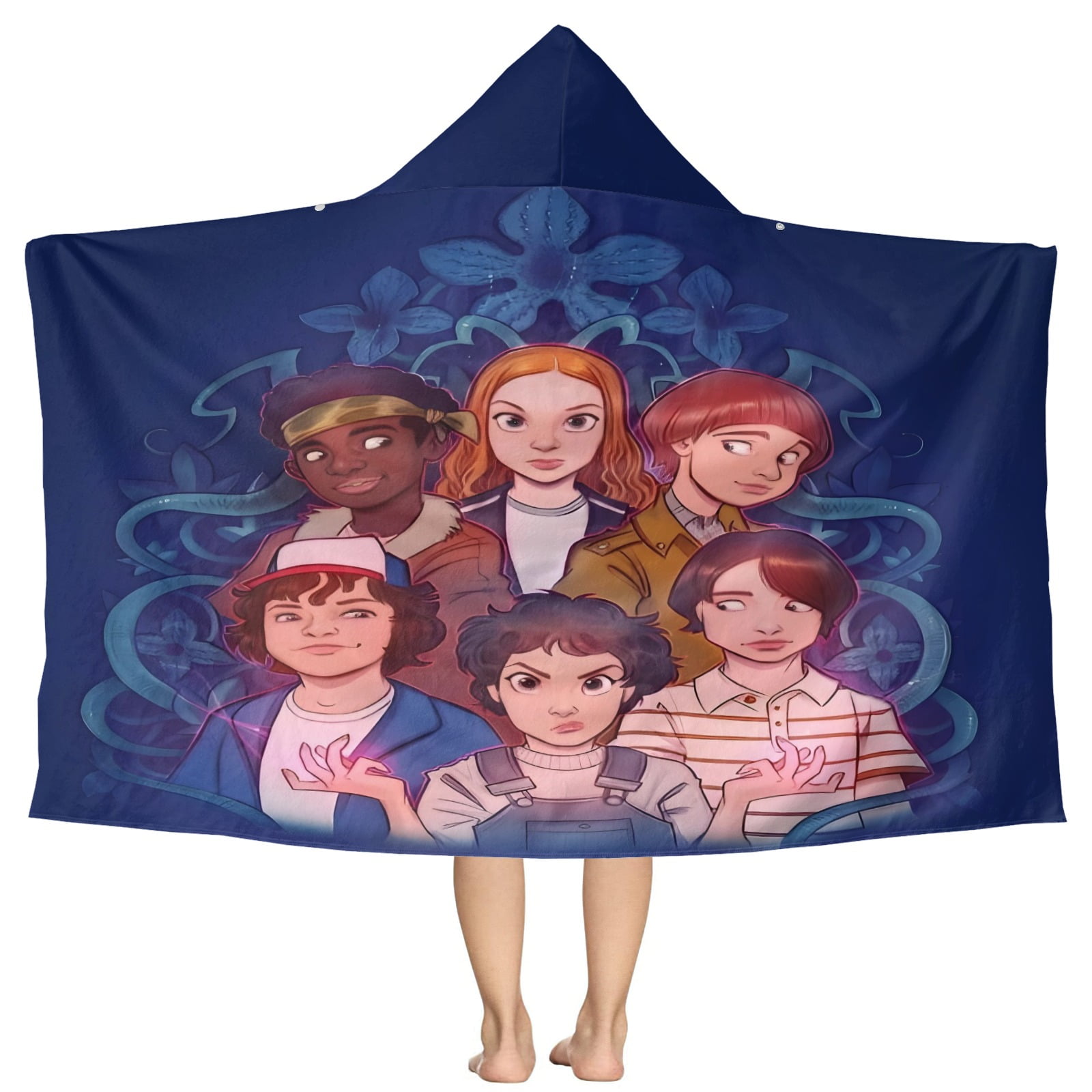 Strangers Things Pattern Beach Poncho - Microfiber - Towel - Kids ...