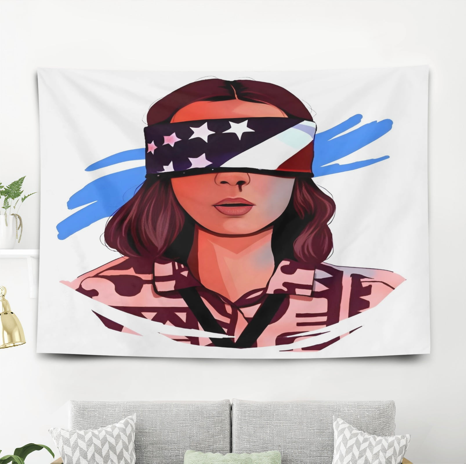 Strangers Things Pattern Wall Hanging 50*60 Inches High-Quality Peach ...