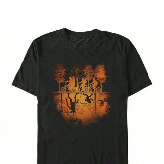 Strangert1hings M1ens Upside Down PumpkinT-S1Hirt - Walmart.com